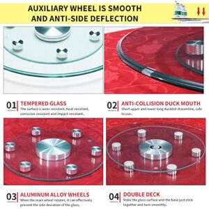 WYZCHDM Tempered Glass Turntable Lazy Susan Swivel Round Tabletop Rotating Serving Tray, with Silent Smooth Aluminum Alloy Bearing, for Family Dinners and Banquets Rotating Serving Plate-50cm