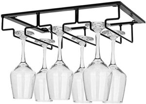 wine glass shelf, upside-down home goblet iron art shelf, wine glass hanging storage rack(black)