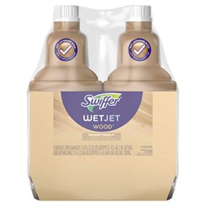 swiffer wetjet wood floor cleaner solution refill, 42.2 fl oz (pack of 2)