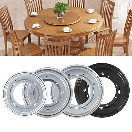 Rotating Swivel Turntable Plate Heavy Duty Round Shape Galvanized Lazy Susan Bearing for Kitchen Shelves Book(8 inch-Sliver)