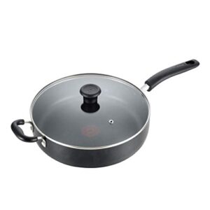 t-fal b36290 specialty nonstick 5 quart jumbo cooker saute pan with glass lid, black