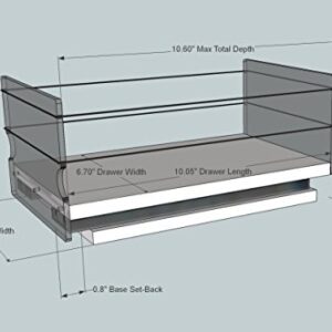 Vertical Spice - 6x1x11 DCP - Heavy Duty Storage Organizer Drawer for Cabinets and Pantries - Size: 6.9" Width x 5.0" Height x 10.6" Depth - Partially Assembled - MADE IN USA