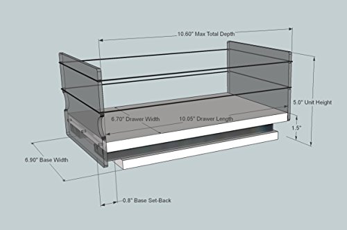 Vertical Spice - 6x1x11 DCP - Heavy Duty Storage Organizer Drawer for Cabinets and Pantries - Size: 6.9" Width x 5.0" Height x 10.6" Depth - Partially Assembled - MADE IN USA