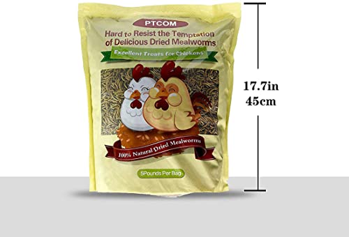 Hatortempt 5 lbs Non-GMO Dried Mealworms-High-Protein Mealworms for Wild Bird ,Chicken, Ducks,Fish,Reptile, Tortoise , Amphibian,Lizard