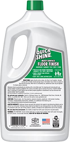 Quick Shine Multi Surface Floor Finish 64oz | Cleaner & Polish to use on Hardwood, Laminate, Luxury Vinyl Plank LVT, Tile & Stone | Safer Choice w/Clean Shine Technology | Protect-Refresh