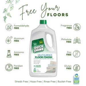 Quick Shine Multi Surface Floor Finish 64oz | Cleaner & Polish to use on Hardwood, Laminate, Luxury Vinyl Plank LVT, Tile & Stone | Safer Choice w/Clean Shine Technology | Protect-Refresh