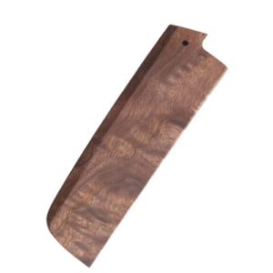 aibote handmade 7 inch natural black walnut wood japanese nakiri vegetable knife sheath magnetic knives case holder protector wooden cover (straight entrance)