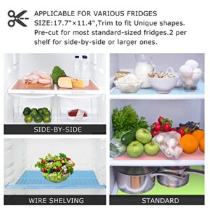 4 PCS Refrigerator Liners, Washable Waterproof Oilproof EVA Refrigerator Mats, Non-Slip Fridge Liners Shelves Covers Pads (4 Mixed Colors)