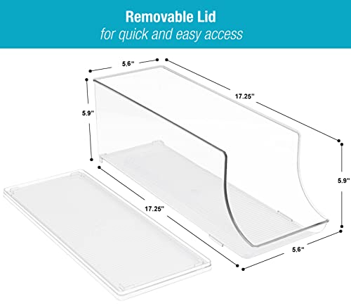 Sorbus Soda Can Organizer for Refrigerator Stackable Can Holder Dispenser with Lid for Fridge, Pantry, Freezer – Holds 12 Cans Each, BPA-Free, Clear Design,[Patent Pending] (2-Pack)