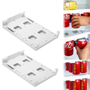 2pc hanging soda organizer for refrigerator adjustable can dispenser for fridge more 50% space save fridge organizer soda fridge storage holds 16 cans