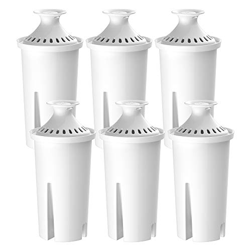 Overbest NSF Certified Pitcher Water Filter, Replacement for Brita® Pitchers and Dispensers, Brita® Classic 35557, OB03, Mavea® 107007, and More, Pack of 6