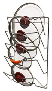 decobros wall door mounted pot lid rack, chrome finish