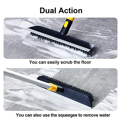 Yocada Floor Scrub Brush 55.9" Telescopic Handle 2 in 1 Scrape Brush Stiff Bristle Shower Scrubber for Cleaning Patio Bathroom Garage Kitchen Wall Deck Tub Tile