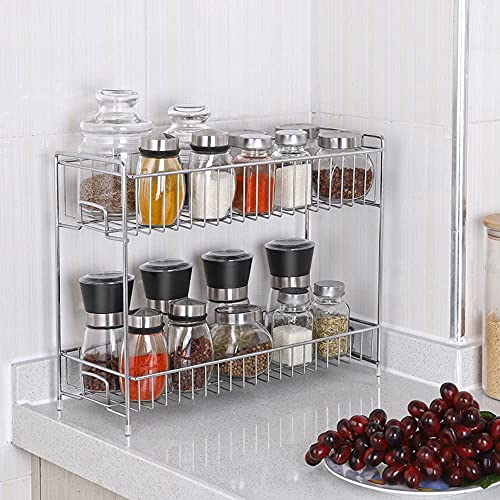 MOOACE Under Sink Organizer, 2 Tier Under Cabinet Bathroom Sink Organizers and Storage, Multi-purpose Under Sink Shelf Organizer Rack for Bathroom Kitchen