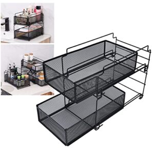 Kitchen Cabinet Organizer,Under Sink Cabinets Organize Countertop Storage Basket Storage Drawer Basket Rack Kitchen Storage Drawer Basket Rack Multilayer Kitchen Shelf Sliding Under Sink Drawer