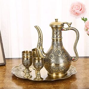 zcgdp metal bronze wine set european vintage home wine cabinet decoration wine pot