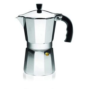 imusa usa b120-42v aluminum espresso stovetop coffeemaker 3-cup, silver