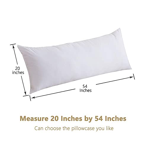 DOWNCOOL Large Body Pillow Insert- Breathable Full Body Pillow for Side Sleeper - Soft Long Bed Pillow for Adults - 20 x 54 inch