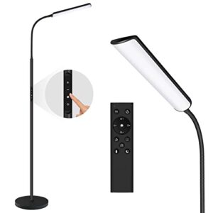 dimunt led floor lamp, bright 15w floor lamps for living room with 1h timer, stepless adjustable 3000k-6000k colors & brightness standing lamp with remote & touch control reading floor lamps