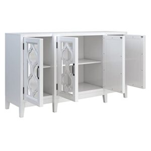 SEASD 59.8'' Mirrored Console, Sideboard for Living and Dining Room with 4 Cabinets and 3 Adjustable Shelves.