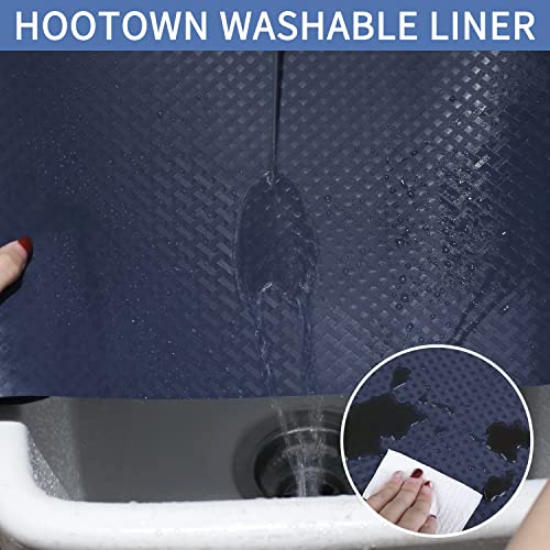 HooTown Shelf Liner Kitchen Cabinet Drawer Mats 17.5 Inch Wide x 6.5 Feet Long, Non Skid EVA Plastic Washable Oil Proof Pad for RV Drawer, Dish Plate Slippery Protection,Blue