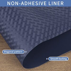 HooTown Shelf Liner Kitchen Cabinet Drawer Mats 17.5 Inch Wide x 6.5 Feet Long, Non Skid EVA Plastic Washable Oil Proof Pad for RV Drawer, Dish Plate Slippery Protection,Blue