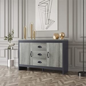 SEASD 5 Sideboard, Chest of Drawers, Storage Cabinet with 3 Storage Drawers and 2 Dining Room Doors, Kitchen