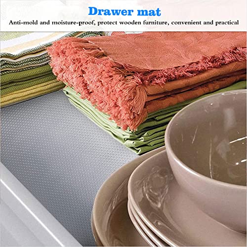 Lyiazsoy Kitchen Shelf Liners,Drawer Mats, Desk Shelf Liner,EVA Cabinets Liner,Protector Shelving Cupboard Lining,Non-Slip Washable Oil-Proof Kitchen Liner,Refrigerator Mat (11.8" x 59.1" 3 Roll)