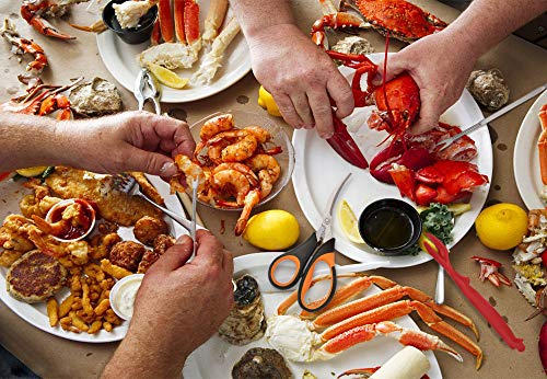 Hiware 20-piece Seafood Tools Set includes 6 Crab Crackers, 6 Lobster Shellers, 6 Crab Leg Forks/Picks and 2 Seafood Scissors & Storage Bag - Nut Cracker Set