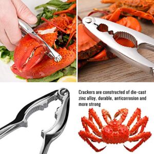 Hiware 20-piece Seafood Tools Set includes 6 Crab Crackers, 6 Lobster Shellers, 6 Crab Leg Forks/Picks and 2 Seafood Scissors & Storage Bag - Nut Cracker Set