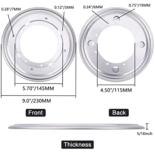 3Pack 9 Inch Lazy Susan Hardware 5/16”Thick Heavy Duty Lazy Susan Turntable Rotating Ball Bearing Plate 750lbs Capacity Lazy Susan Swivel Base Plate for Serving Trays, Kitchen Cabinet, Craft