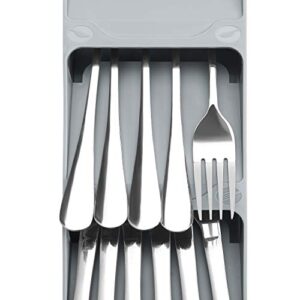 Kitchen drawer knife and fork storage box tray cutlery soup spoon knife and fork partition organizer, Gray