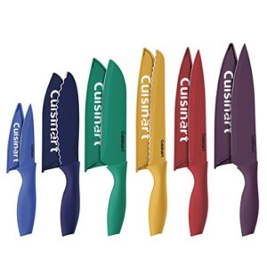 cuisinart c55-12pcksam 12-piece ceramic coated stainless steel knives, comes with 6-blades and 6-blade guards, color coded to reduce risk of cross contamination, jewel