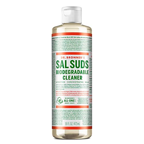 Dr. Bronner's - Sal Suds Biodegradable Cleaner (16 Ounce) - All-Purpose Cleaner, Pine Cleaner for Floors, Laundry and Dishes, Concentrated, Cuts Grease and Dirt, Powerful Cleaner, Gentle on Skin