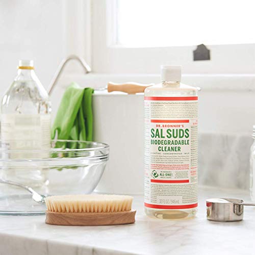 Dr. Bronner's - Sal Suds Biodegradable Cleaner (16 Ounce) - All-Purpose Cleaner, Pine Cleaner for Floors, Laundry and Dishes, Concentrated, Cuts Grease and Dirt, Powerful Cleaner, Gentle on Skin