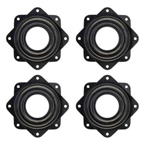 Kasteco 4 Pack 2.8 Inches Lazy Susan Turntable, 5/16 Inch Thick & 100 LB Capacity,Black