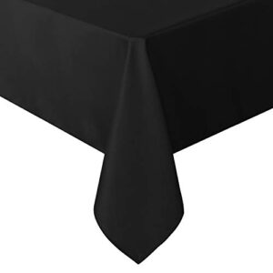 sancua rectangle tablecloth – 60 x 84 inch – stain and wrinkle resistant washable polyester table cloth, decorative fabric table cover for dining table, buffet parties and camping, black