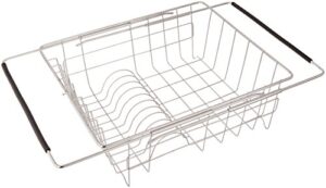 just manufacturing jedd-1375115 stainless steel adjustable in sink dish rack with extendable arms