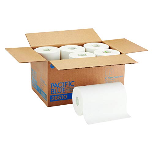 Pacific Blue Ultra 9” Paper Towel Roll (Previously Branded SofPull) by GP PRO (Georgia-Pacific), White, 26610, 400 Feet Per Roll, 6 Rolls Per Case