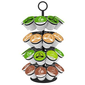 kimiup coffee pod holder, coffee pod storage compatible with k-cups(36 pods), kitchen detachable coffee pod organizer for countertop, spins 360-degrees coffee pod carousel