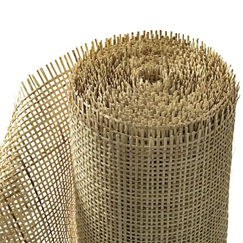 20" Width Natural Square Rattan Wicker Cane Webbing 3 Feet Rattan Woven Roll Wardrobe Shoe Square Mesh Material for Cabinet & Door