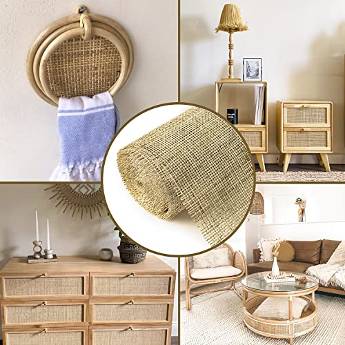 20" Width Natural Square Rattan Wicker Cane Webbing 3 Feet Rattan Woven Roll Wardrobe Shoe Square Mesh Material for Cabinet & Door