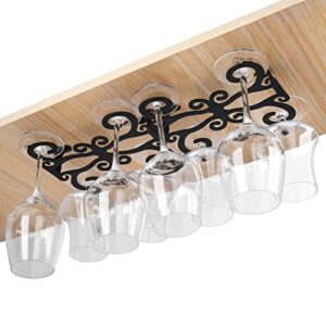 snkine wine glass rack – butterfly stemware racks under cabinet wine glasses holder hanging shelf black iron 7.87inch storage hanger for bar kitchen (2 packs) (snkine-racks)