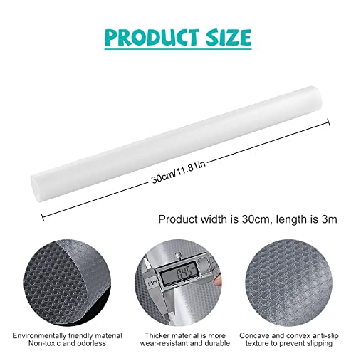 Kitchen Cabinet Shelf Liner Refrigerator Liner Non-Stick, Anti-Slip, Washable Non-Stick Drawer Mat EVA Protector Shelf Cabinet Liner (11.8*10ft)