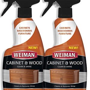 Weiman Cabinet & Wood Clean & Shine Clean and Protect Spray - For Wood Cabinets, Furniture, Tables, Baseboards, Trim and more! 16 oz, 2 PACK