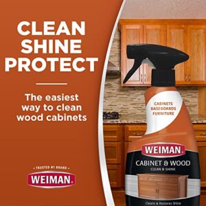 Weiman Cabinet & Wood Clean & Shine Clean and Protect Spray - For Wood Cabinets, Furniture, Tables, Baseboards, Trim and more! 16 oz, 2 PACK