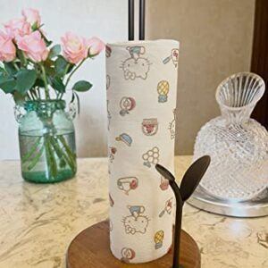 Wood Paper Towel Holder Countertop, Paper Towel Holder Stand, Easy One-Handed Tear Paper Roll Holder, Kitchen Dining Table Home Decor, for Both Standard and Jumbo-Sized Paper Towel Rolls