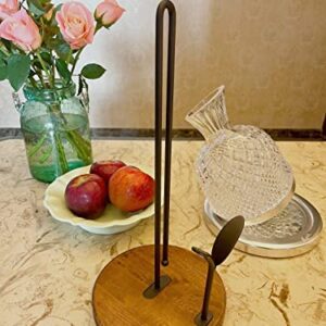 Wood Paper Towel Holder Countertop, Paper Towel Holder Stand, Easy One-Handed Tear Paper Roll Holder, Kitchen Dining Table Home Decor, for Both Standard and Jumbo-Sized Paper Towel Rolls