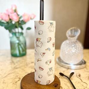 Wood Paper Towel Holder Countertop, Paper Towel Holder Stand, Easy One-Handed Tear Paper Roll Holder, Kitchen Dining Table Home Decor, for Both Standard and Jumbo-Sized Paper Towel Rolls