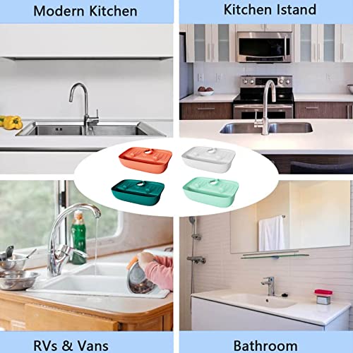 Faucet Splash-Proof Draining Rack, Silicone Sink Water Collection Pad, Non-Slip Faucet Splash Drying Mat, Rag Sponge Wipe Draining Storage Rack For Kitchen, Sink, Bathroom (White)